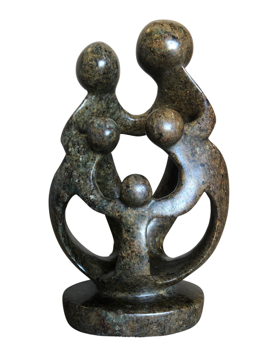 Shona Tribe Serpentine Rock Family Of Five – African Angel Art
